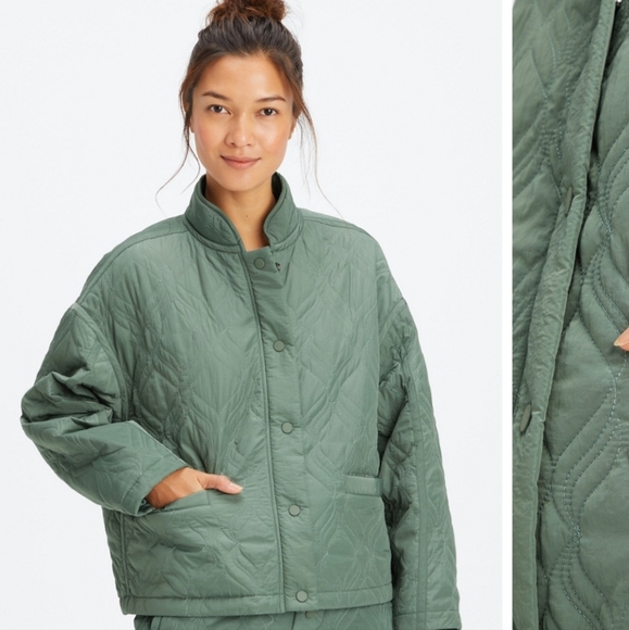Fabletics | Jackets & Coats | Nwt Fabletics Smoke Green Quilted Puffer ...